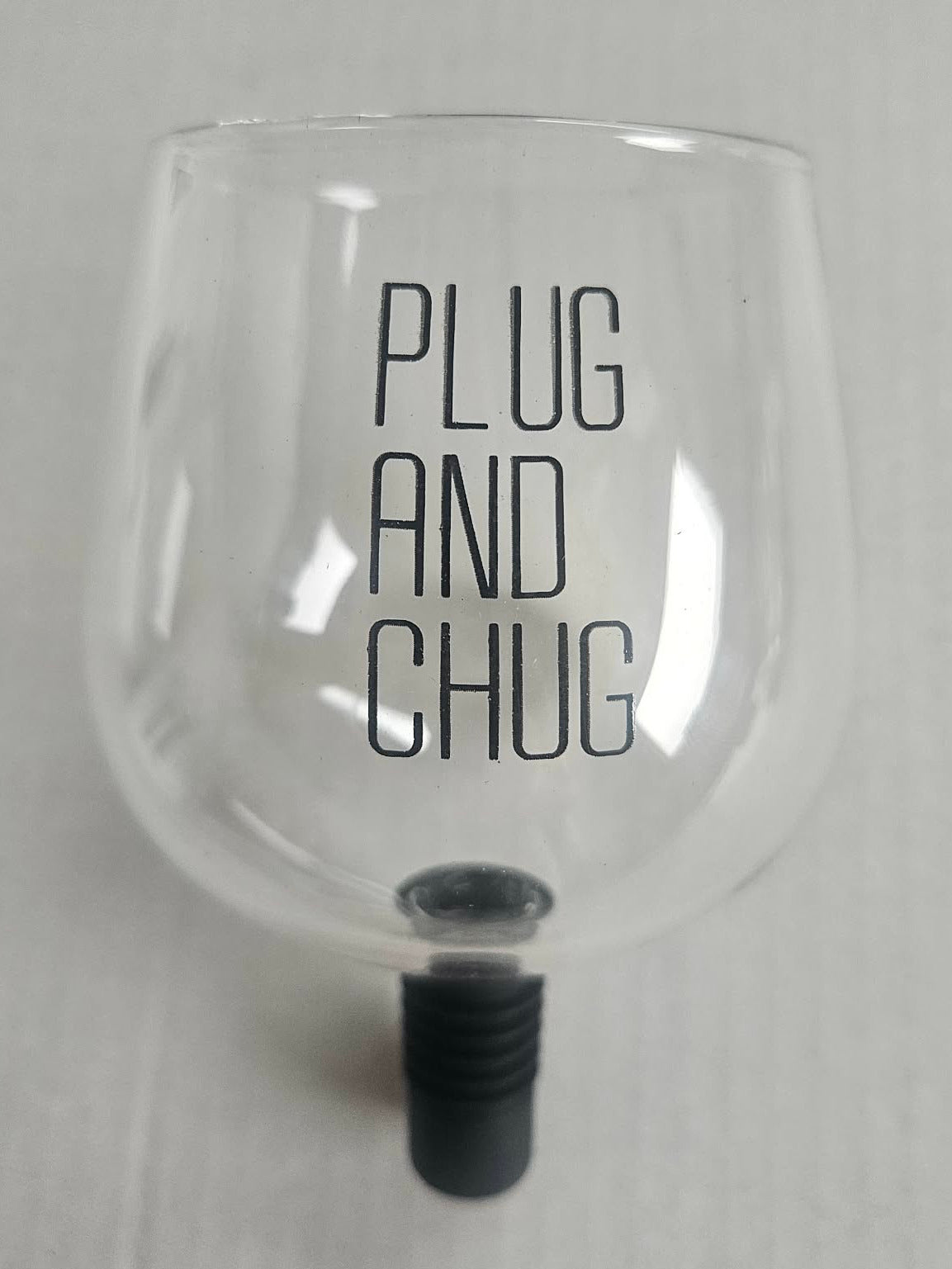 'Plug & Chug' Wine Bottle Glass -Borosilicate Glass- Open Box Item ...